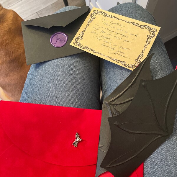 Gothic Wedding Bat Valentine's Day Greeting Card With Velvet Envelope ...