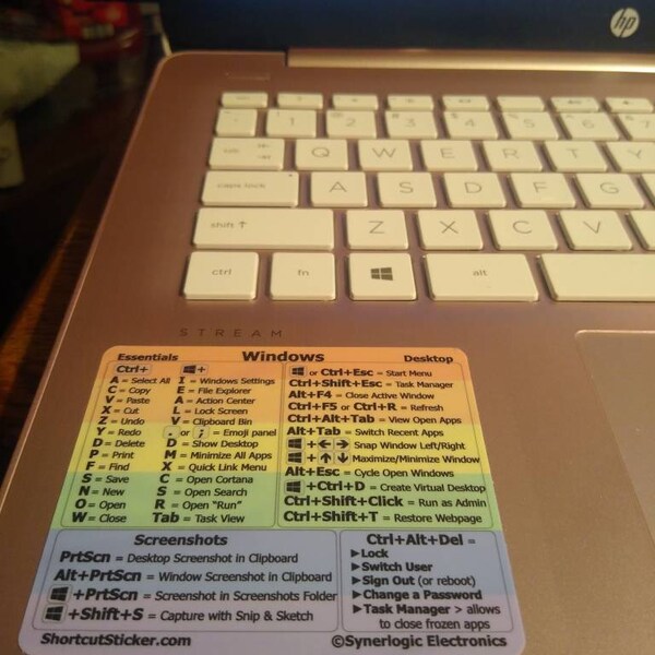 Windows PC Reference Guide Keyboard Shortcut No-residue Laminated Vinyl ...