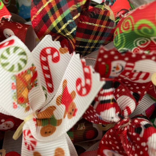 30 Medium Christmas Dog Bows Top Quality Grosgrain Ribbons Dog Grooming ...