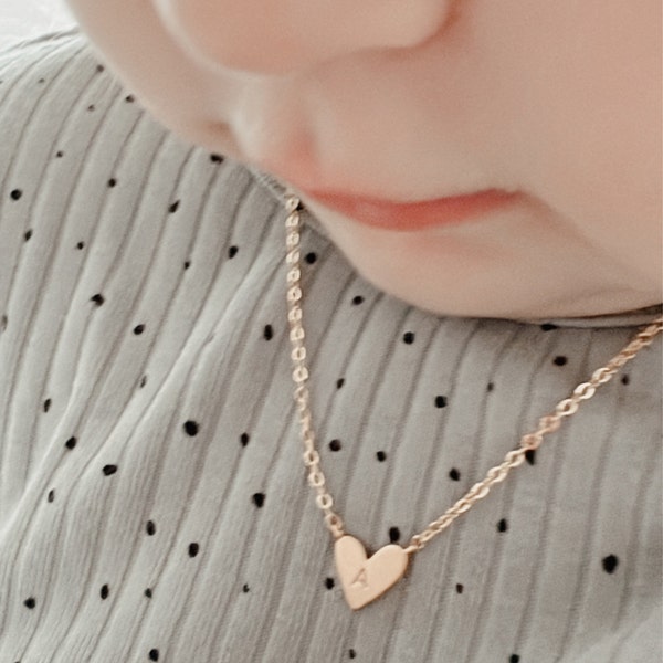 Heart Initial Necklace for Toddler Girl, Little Girls Personalized ...