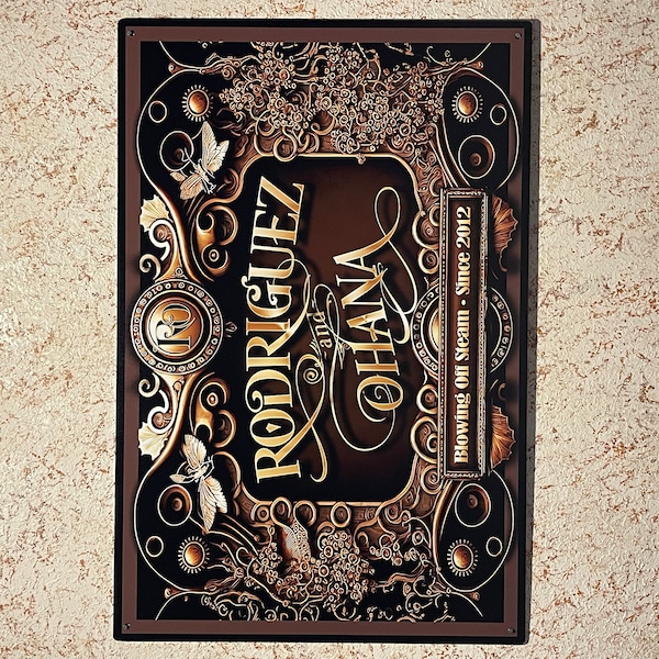 Custom Steampunk Family Name Sign: Metal or Canvas Wall Art - Etsy