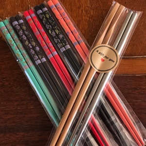 Unique Chopstick Design 2 Pr Fancy Wooden Reusable Chinese - Etsy