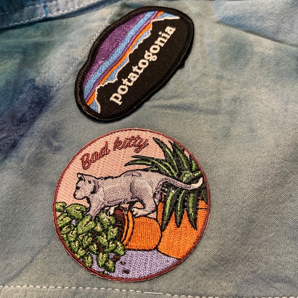 Bad Kitty Cat Patch - Iron on Embroidered Patches - Gift for Cat Lady ...