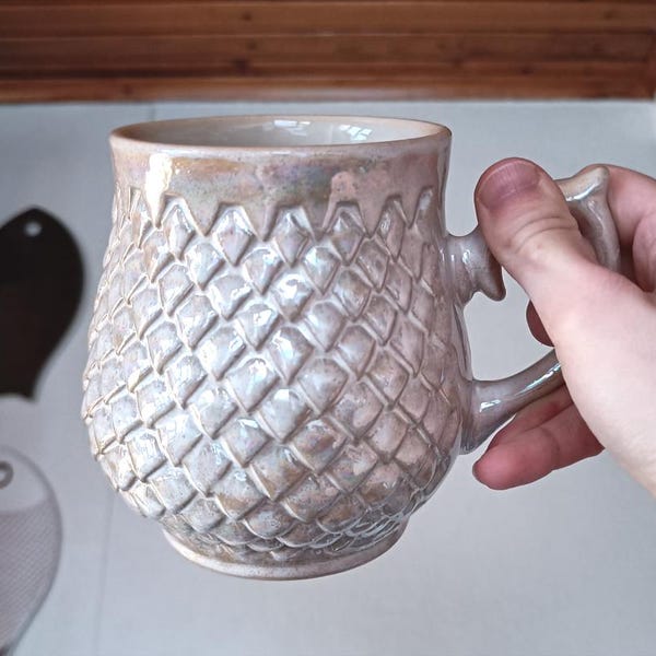 Ceramic Mug, Dragon Scale Mug, Handmade Pottery - Etsy