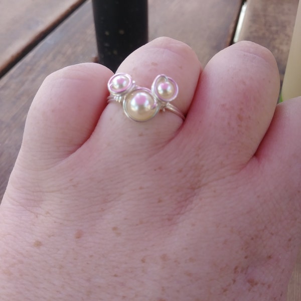 Disney Themed Wire Wrapped Ring - Sterling Silver OR Gold Tone - With ...