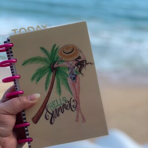 Summer, Tropical Happy Planner Covers. Beach, Pineapple, Girl, Floral ...