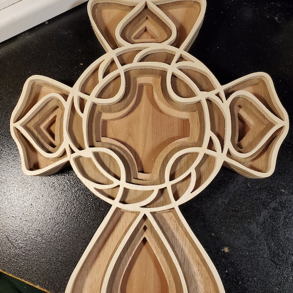 Rosecross 7 Layer Scroll Saw Pattern Valentines Easter Laser CNC Pdf ...