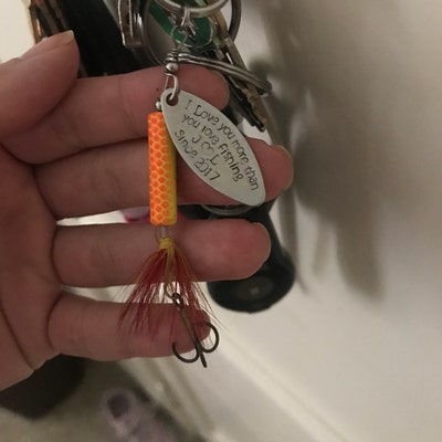 Fishing Lure Key Chain Personalized Customized and Hand Stamped - Etsy