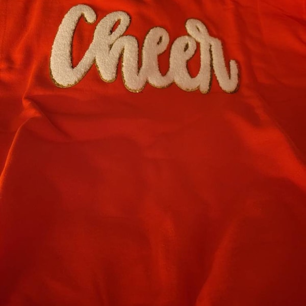 White Cheer Script Chenille Sweatshirt - Etsy