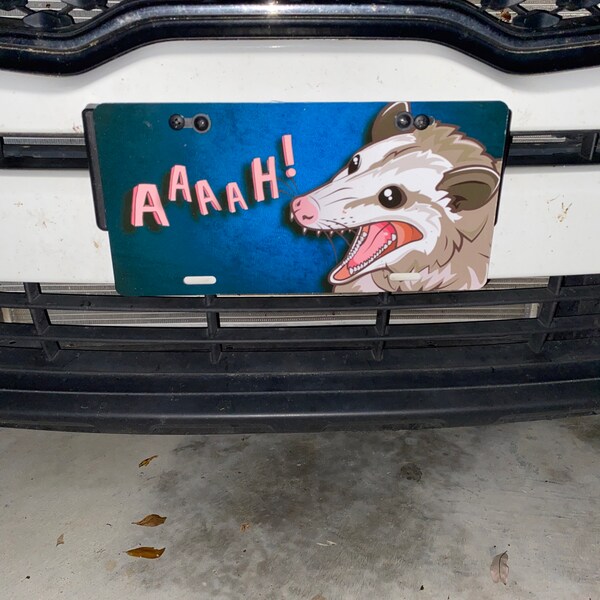 Funny Possum License Plate • Screaming Possum License Plate • Possum ...