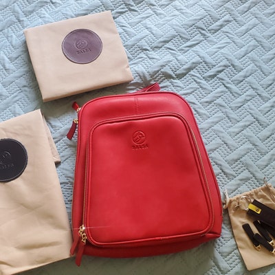 XL VERSION of Our Paris Leather Backpack Purse in Tan, Black and Brown ...