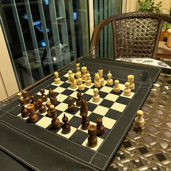 Luxury Chessboards Unique Leather Chess Board Set Leather Chess Travel ...