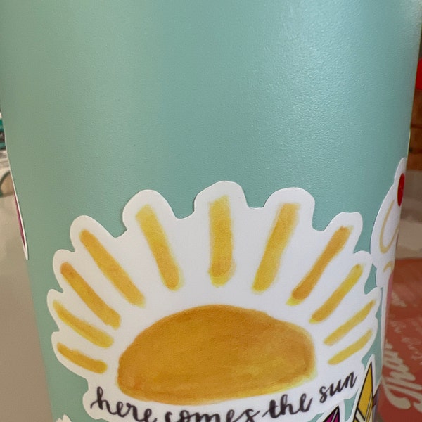 Hello There Sunflower Greeting Card, Hand Lettered Just Because Floral ...