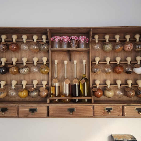 30 Bubbles Wooden Spice Cabinet Wood Stain - Etsy