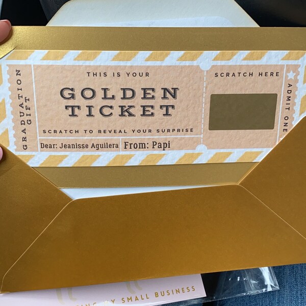 Personalised Golden Ticket Gift | Scratch to Reveal Surprise | Custom ...