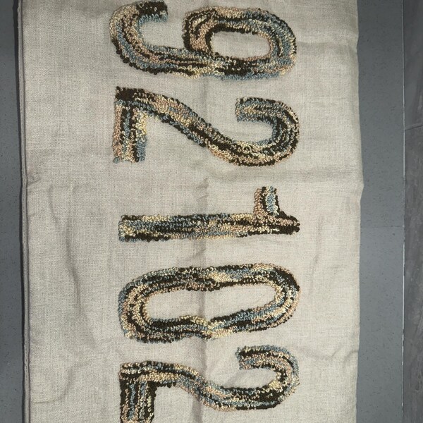 Personalized Zip Code Pillowcase Punch Needle Pillow Custom 9568