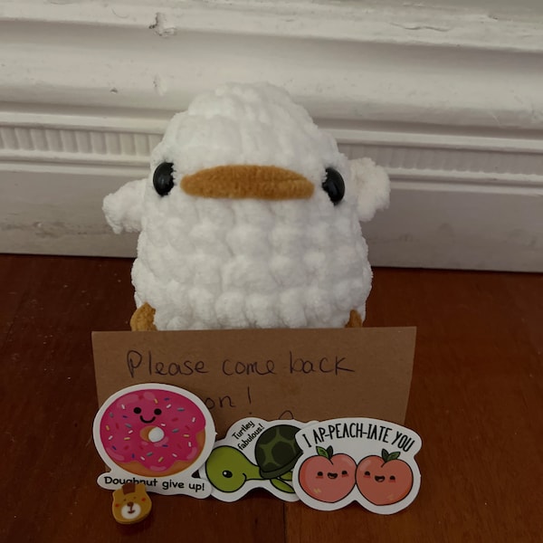 Duck Plush, Crochet Duck Toy, Duckling Plush, Kawaii Duck, Amigurumi ...