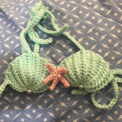 Crochet Seashell Mermaid Top,shell Bikini Costume,sea Shell Crochet ...
