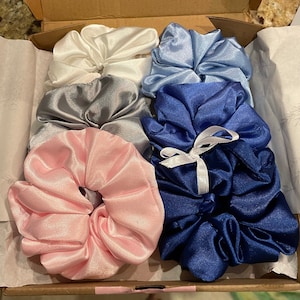 Blue Silk Scrunchie Set Silk Satin Scrunchy Pack Luxury | Etsy
