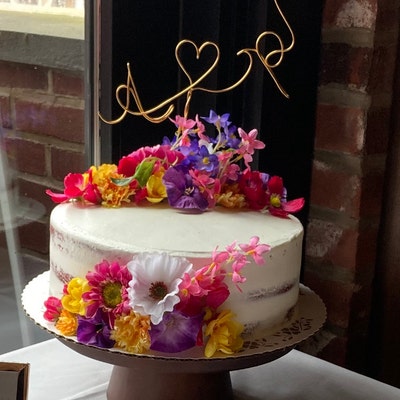 Custom Cake Topper, Wedding Cake Topper, Initial Topper, Wire Cake ...