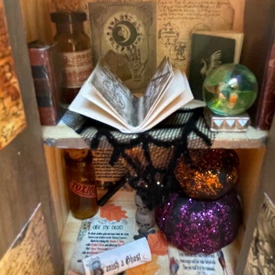 Miniature Witchy Library Halloween Collage Sheet 1 Digital Printable ...