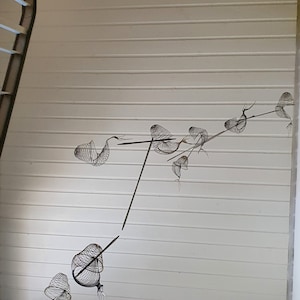 Large 8 Piece Gold Black Fish Mobile, Ocean Mobile Art, Kinetic Fish ...