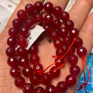 True Maroon Red JADE Faceted Round full Strand 15.5 Inch Strand, 4mm ...
