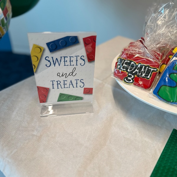 Building Blocks Birthday Signs, Set of 6, Building Bricks, Blocks ...