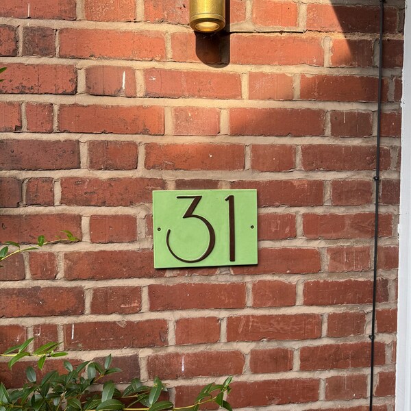 Vintage Aqua Blue Housenumber Sign | Customized Housenumber Plaque ...