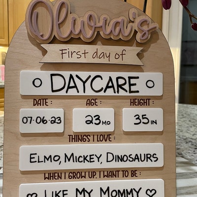 First Day of School Sign, Custom Interchangeable Board, Back to School ...