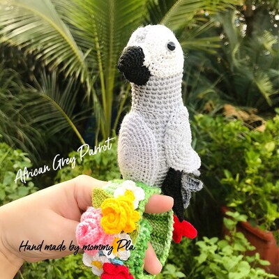 African Grey Parrot Crochet PATTERN USA Terms - Etsy