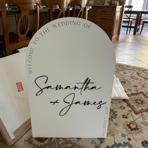 2 Piece Sign Set Classic Wedding Welcome Sign With Stands, Modern ...