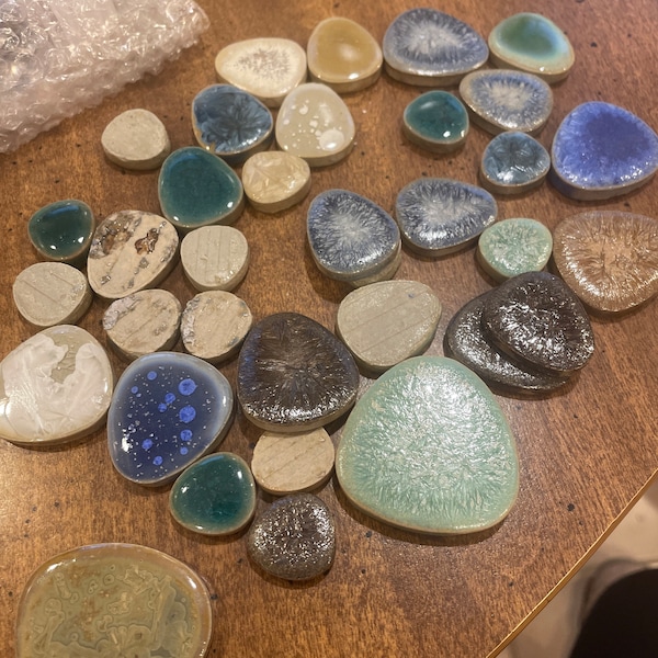 250g Pebbles Ceramic Mosaic Tiles. 20 Color for Choose.glaze Variation ...