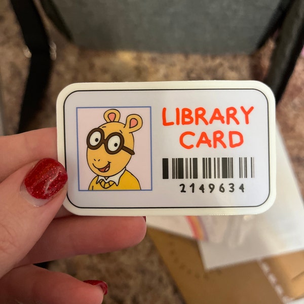 Arthur Library Card Sticker, Arthur Library Card Die-cut Sticker ...