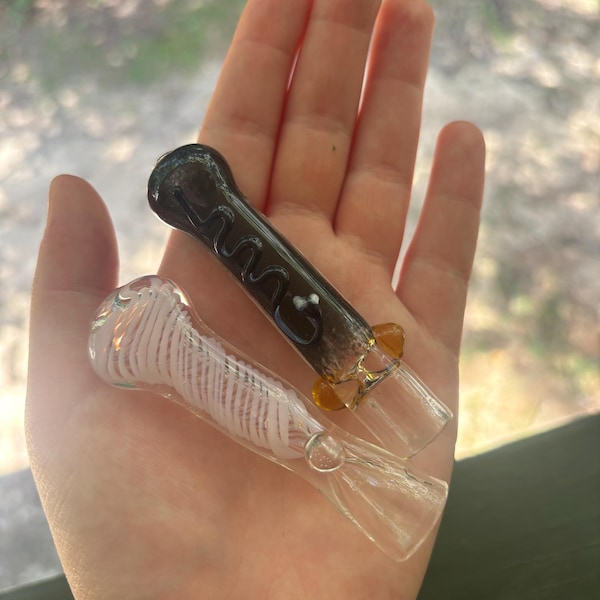 One Hitter Pipe - Glass Chillum Pipes - Mystery Fumed Chillum by ...