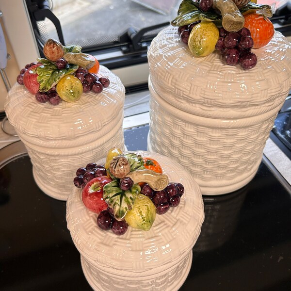 Set of 4 Vintage Handpainted Pizzato Italy Fruit Design Dessert / Salad ...