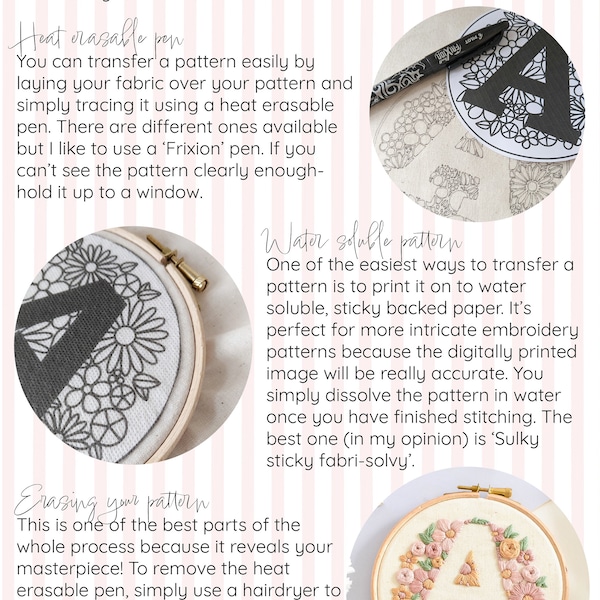 Stitch Along Embroidery Pattern / Digital Download Beginner Embroidery ...