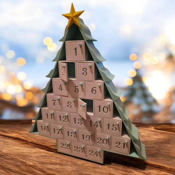 Advent Calendar Tree, 3D Print File, STL File, Christmas, Advent ...