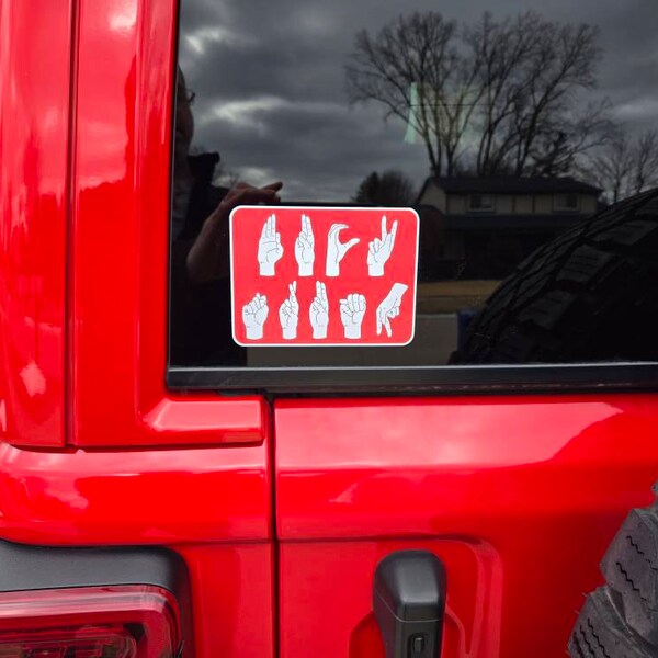 Blue ASL American Sign Language "fuck Trump", Anti Trump, Die Cut ...