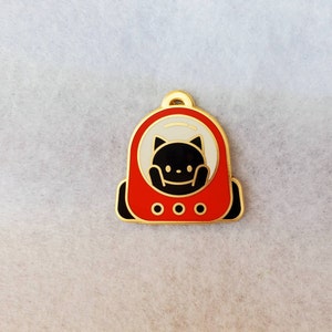 Black Space Cat Enamel Pin - Etsy Canada