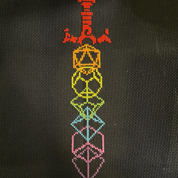 Dice Sword Cross Stitch Pattern PDF - Digital Download – D20 Dnd Game ...