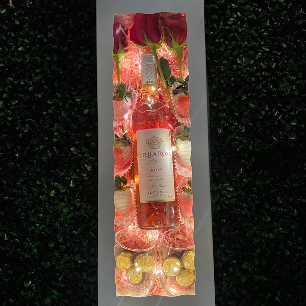 Rose and Wine Box: 20”x7”x4” (contents NOT Included, Box Only) *sold in ...