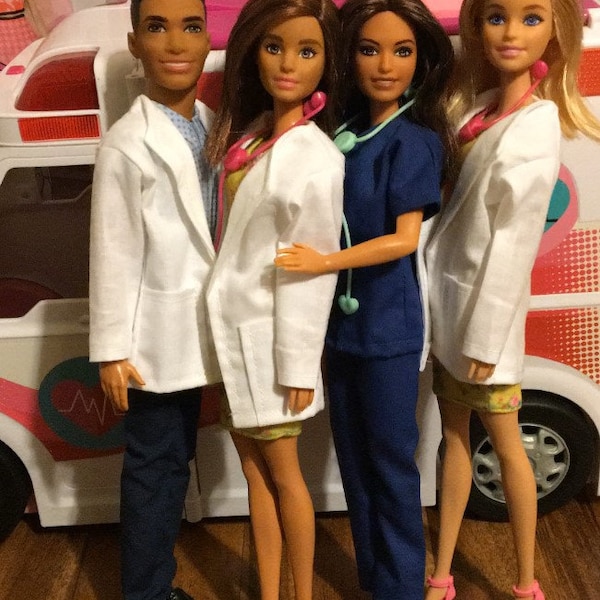 White Two Pocket Lab Coat-will Fit 11.5"dolls - Etsy