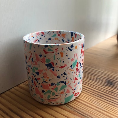 Lavender Terrazzo Decorative Jesmonite Cylinder Vase - Etsy