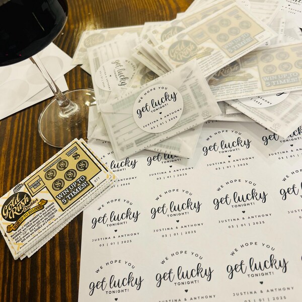 20 Get Lucky Tonight Lottery Ticket Favor Bag || Personalized Wedding ...