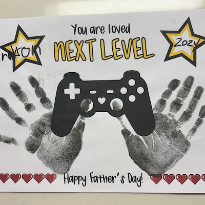 Dad Birthday Handprint Craft, Grandpa Birthday Handprint Printable, Dad ...