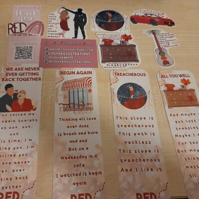 Taylor Inspired Red Kiss Cut Vinyl Stickers Weatherproof, Laminated and ...