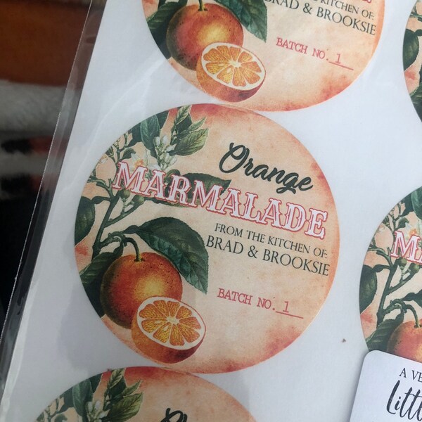 Custom Orange Marmalade Lables, Orange Chutney, Tags, Orangecello ...