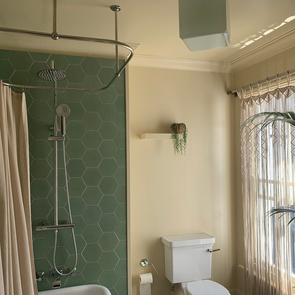 Rectangle Shaped 360 Degrees Shower Curtain Rod for Bathroom, Fitting ...