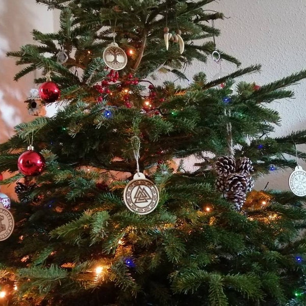 Viking Yule Ornaments, Viking Christmas Decoration, Viking Wooden ...